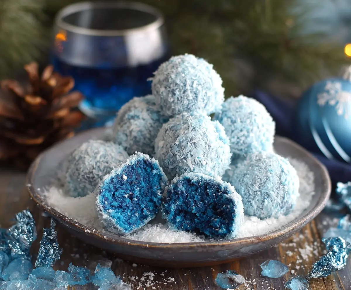 Easy 4-Ingredient Blue Christmas Truffles